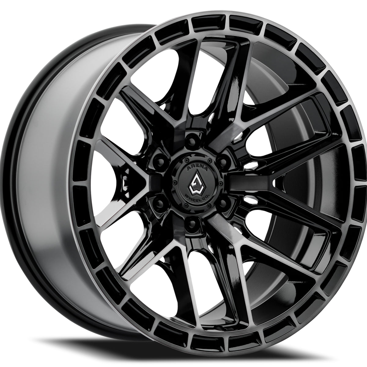 20x9 Arena Wheel Battle Glossy Black Machined Ddt Face And Lip 6x135 E ...