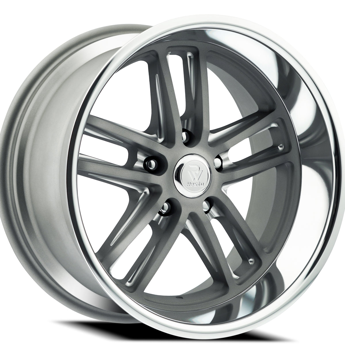 22x9 Resto Maverick Gun Metal Diamond Cut Lip 5x127 ET15 CB78.10 Wheel ...