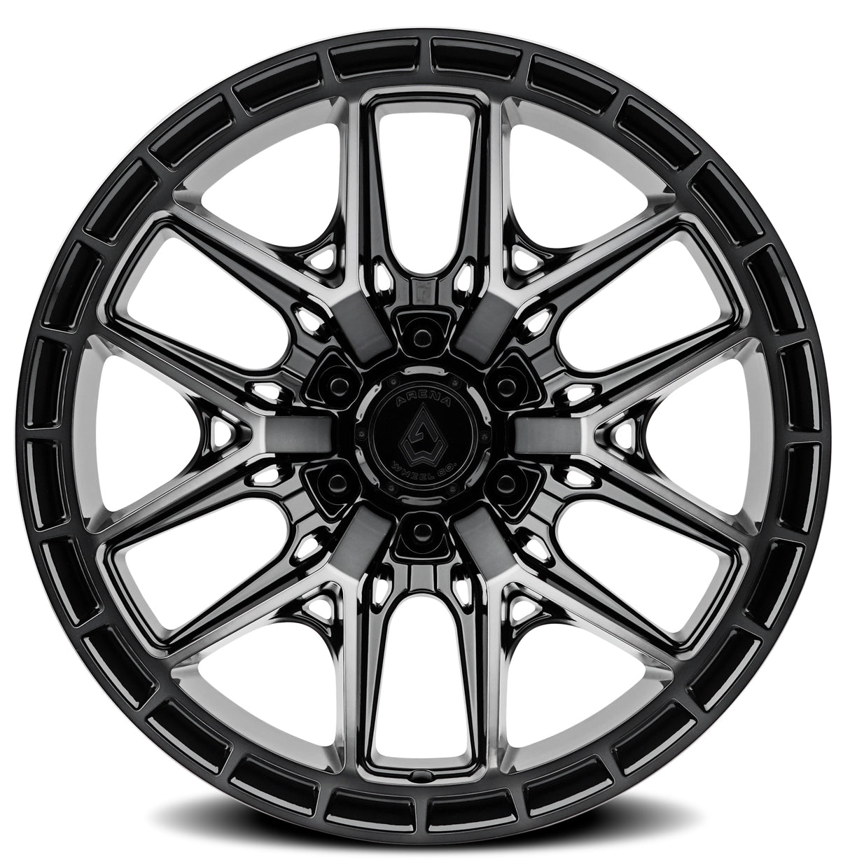 20x10 Arena Wheel Battle Glossy Black Machined Ddt Face And Lip 6x139 ...