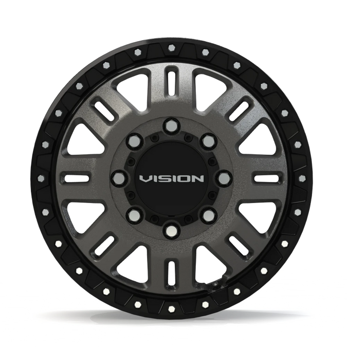 16x6 Vision 408 Manx 2 Dually Satin Grey Wheel 8x165.1 ET115 CB125.2 ...