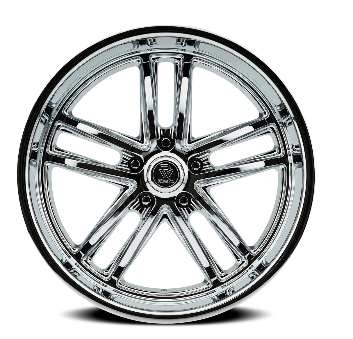 18x9.5 Resto Maverick Milled Window Chrome Plated 5x114.3 ET1 CB72.69 ...