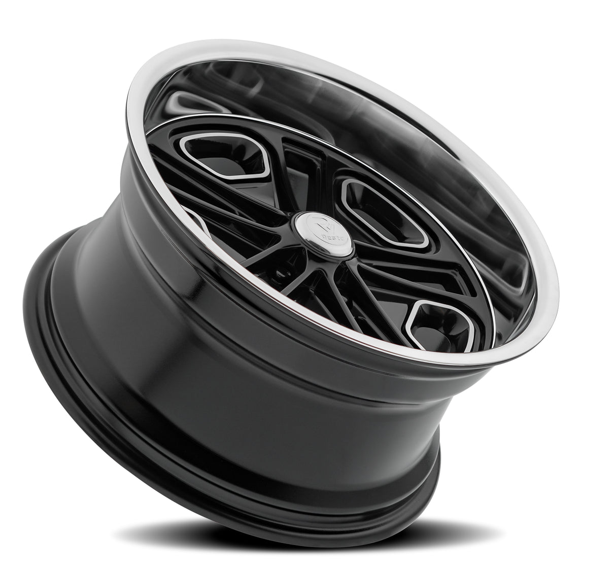 17x9.5 Resto Del Ray Glossy Black Diamond Cut Lip 5x120.7 ET1 CB72.69 ...