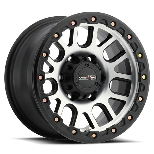 17x9 Vision 111 Nemesis Matte Black Machined Face 8x165.1 ET-12 CB125 ...
